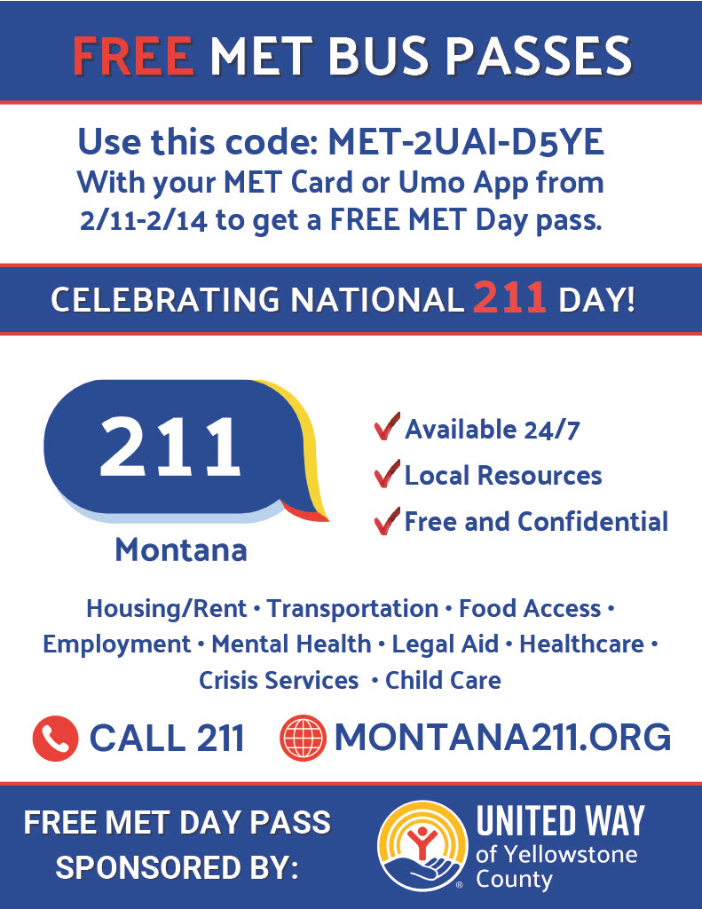 2/11 Bus Pass Giveaway | United Way of Yellowstone County